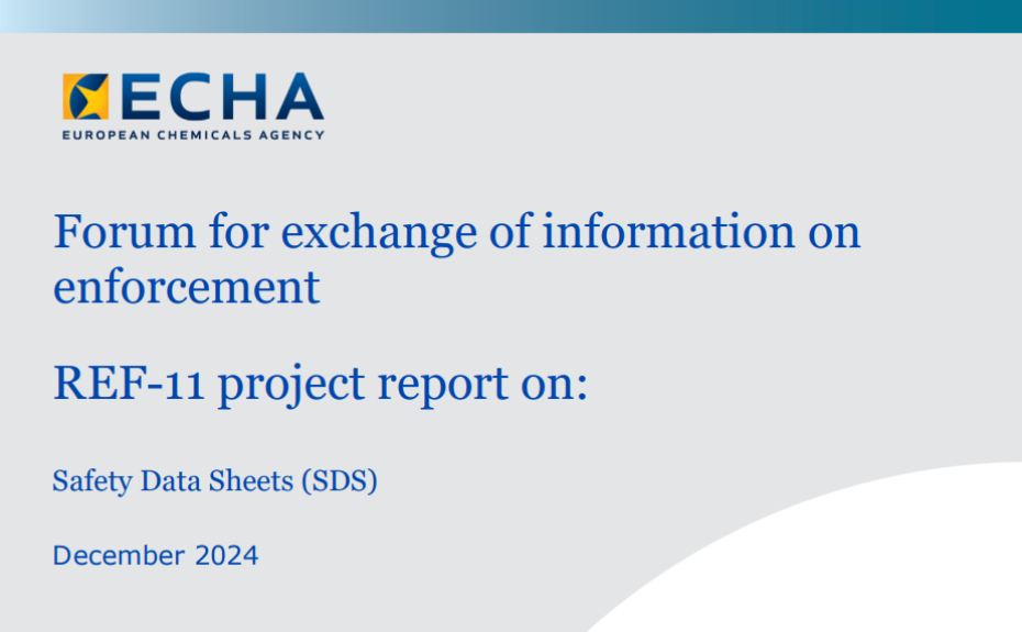 ECHA REF-11 : Safety Data Sheets and checking the conformity with the ...